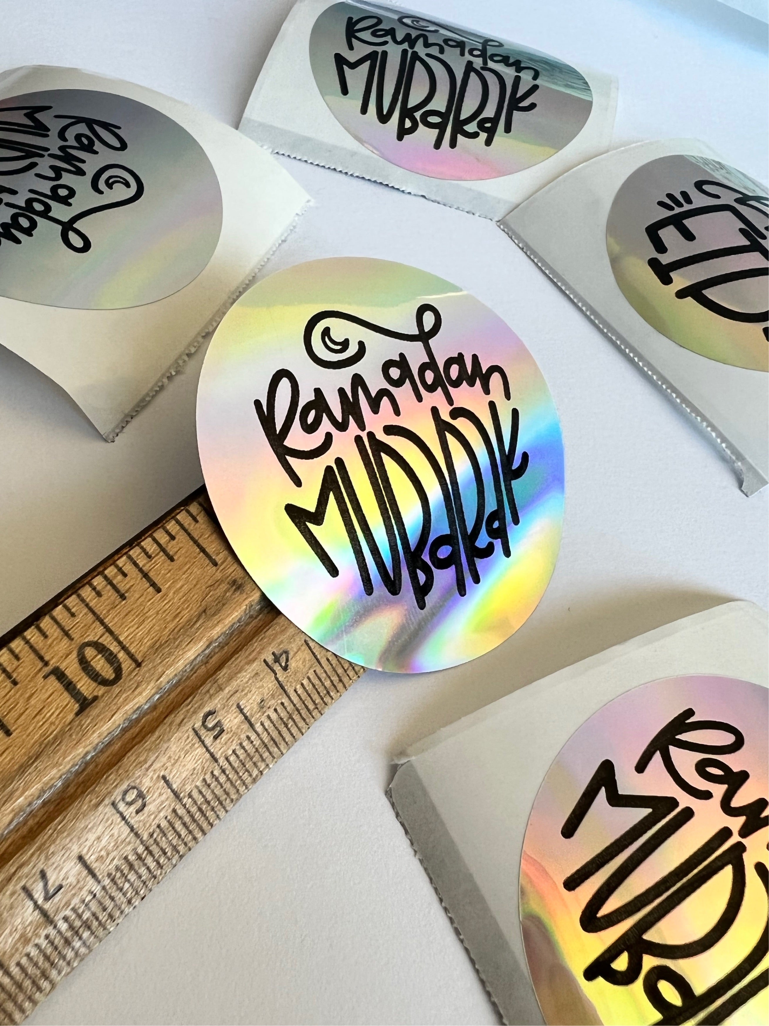 Holographic Round Stickers - Ramadan Mubarak – Gupshup Greetings